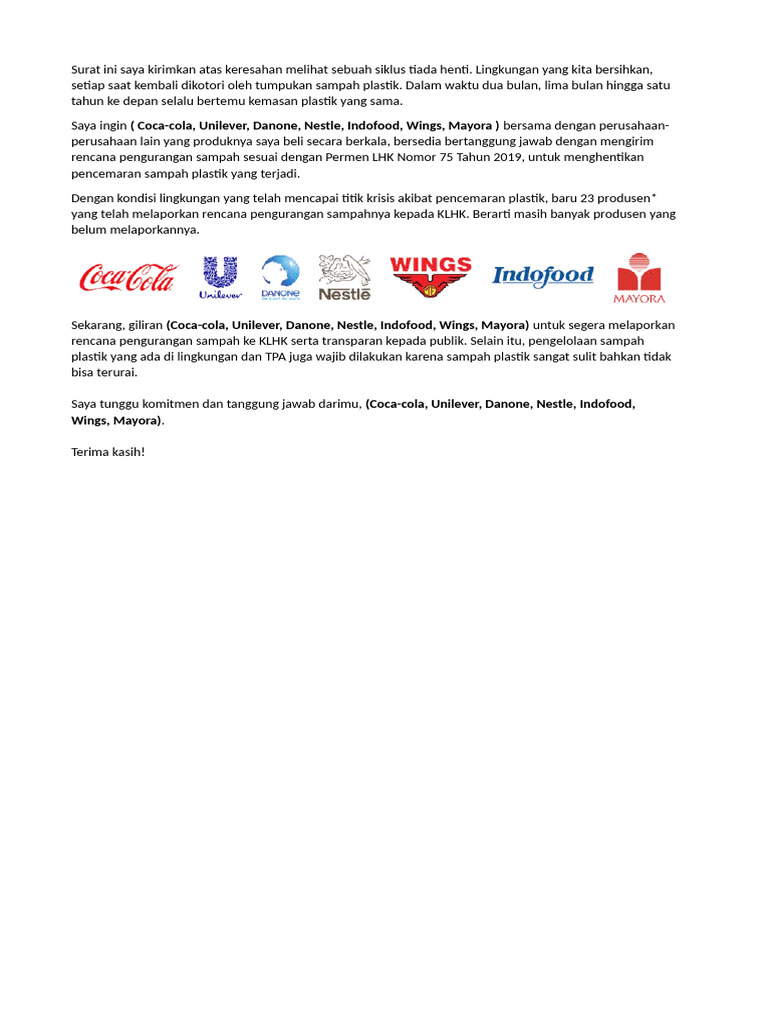 Tanggung Jawab Perusahaan Atasi Sampah Plastik | PDF