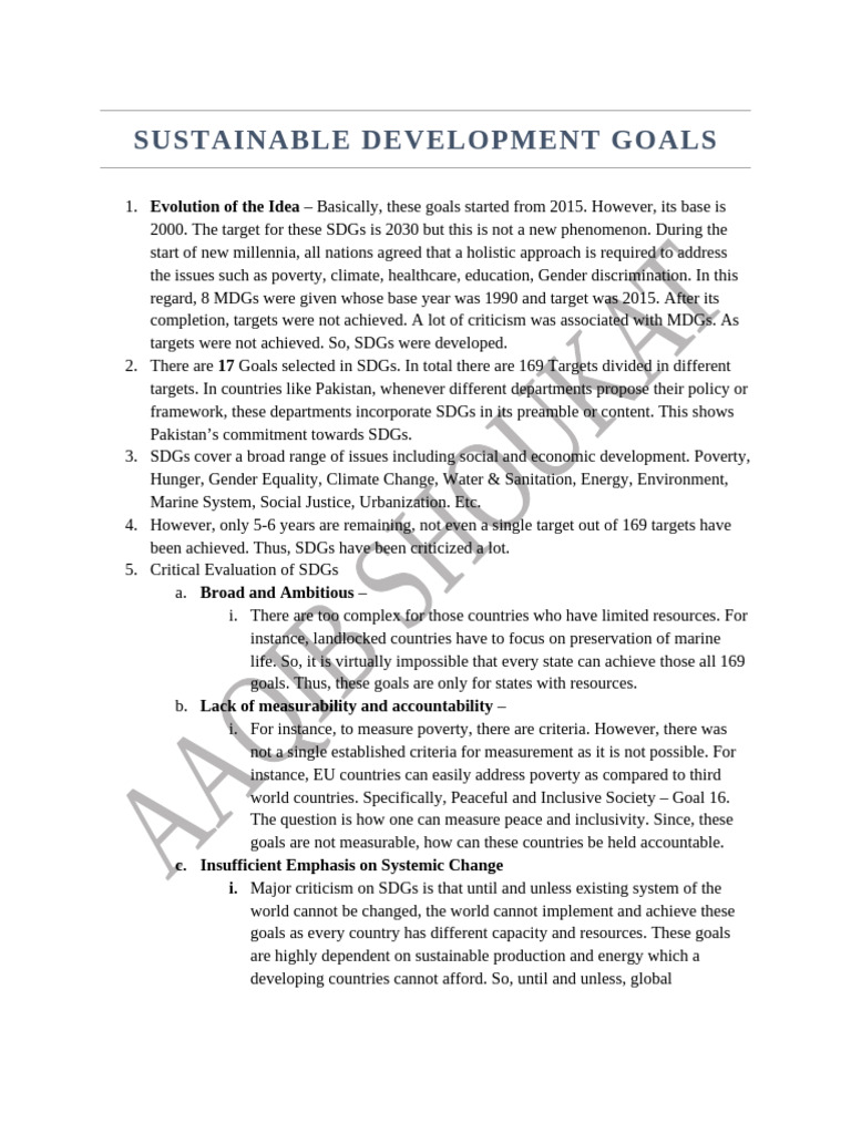 Sustainable Development Goals | PDF | Millennium Development Goals ...