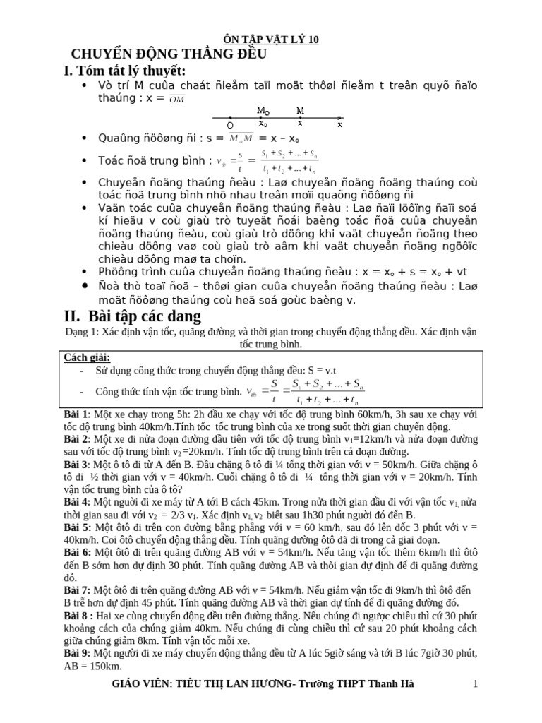 Bai Tap Vat Ly in Cho Hs | PDF