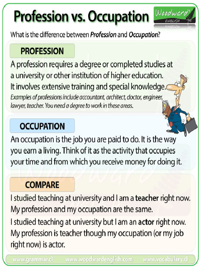 The Difference Between Profession and Occupation | PDF