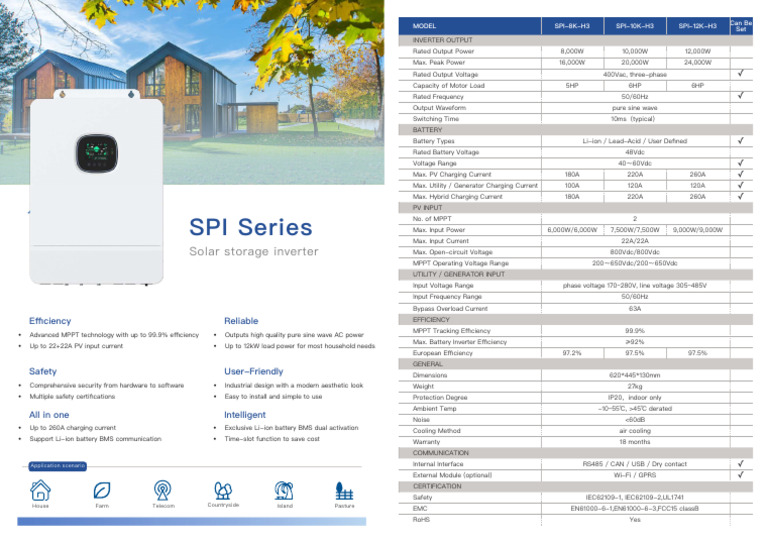 SPI Series - 400V - 8 12kW Inverter Datasheet - Compressed | PDF ...