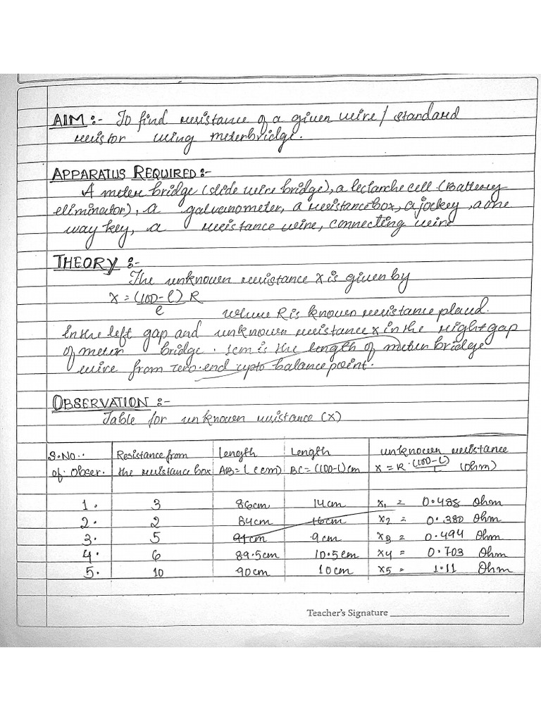 Exp 2 (Resistance of Resistor Using Meter Bridge) | PDF