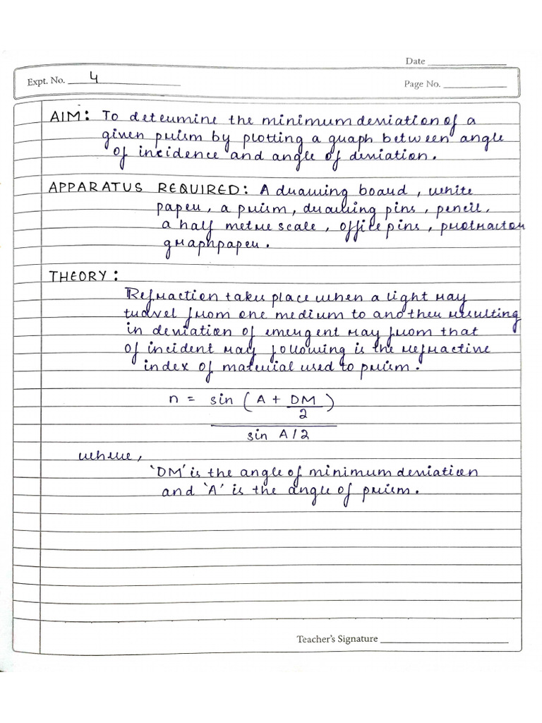 Epx 5 (Deviation Through Prism) | PDF
