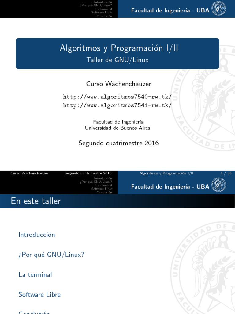 Taller de GNU-Linux | PDF | Distribución de Linux | Ñu