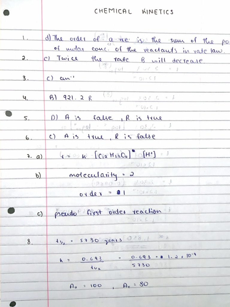 Chemical Kinetics | PDF