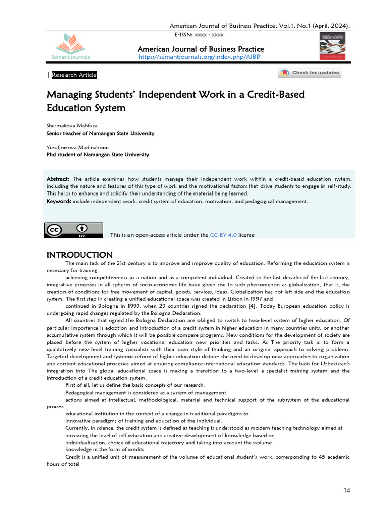 Managing Student Work in Credit System | PDF | Information | Knowledge