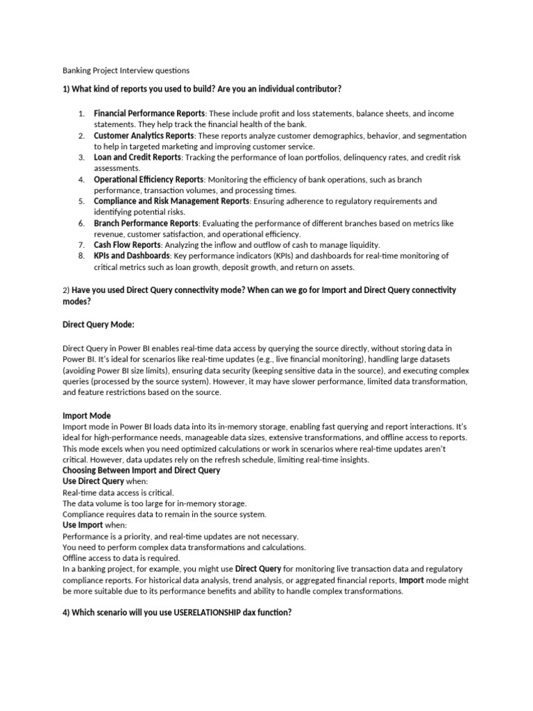 PBI - Banking Project Interview Questions | PDF | Standard Deviation | Median
