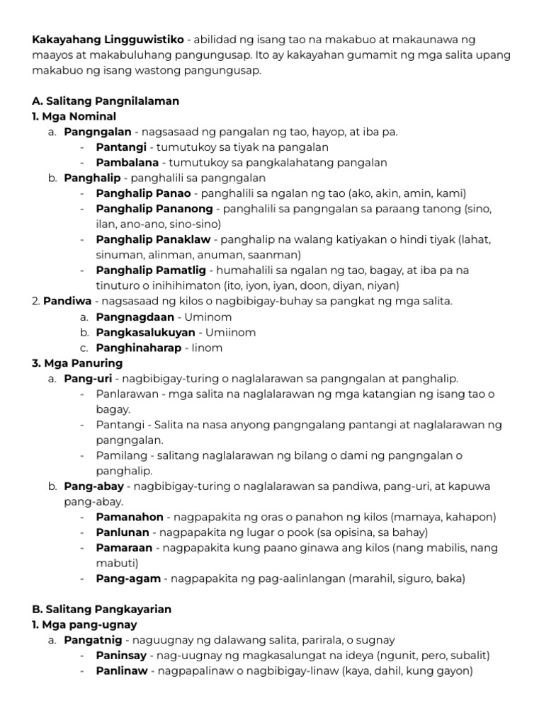 Filipino Notes | PDF