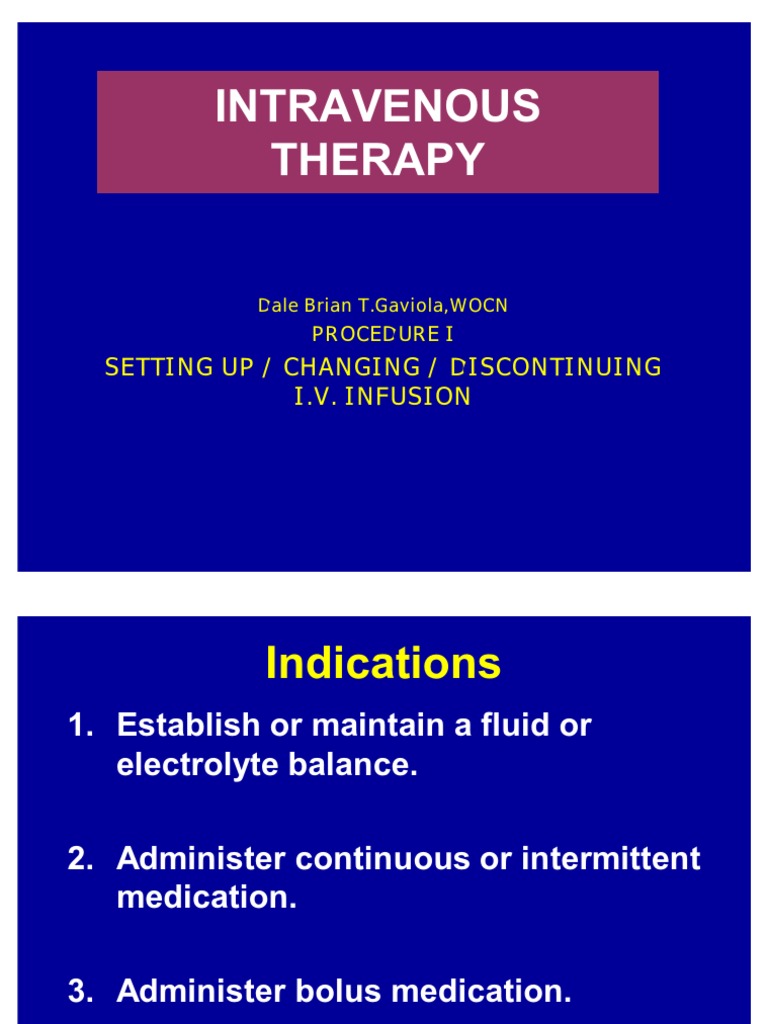 IVT Procedure I | PDF | Intravenous Therapy | Medicine