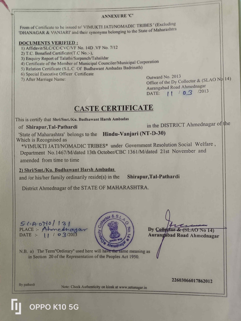 Cast Certificate Ha | PDF