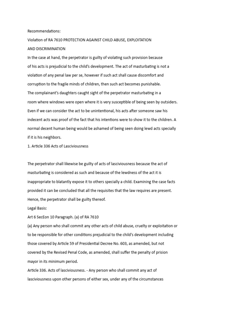 acts of lasciviousness case update | PDF