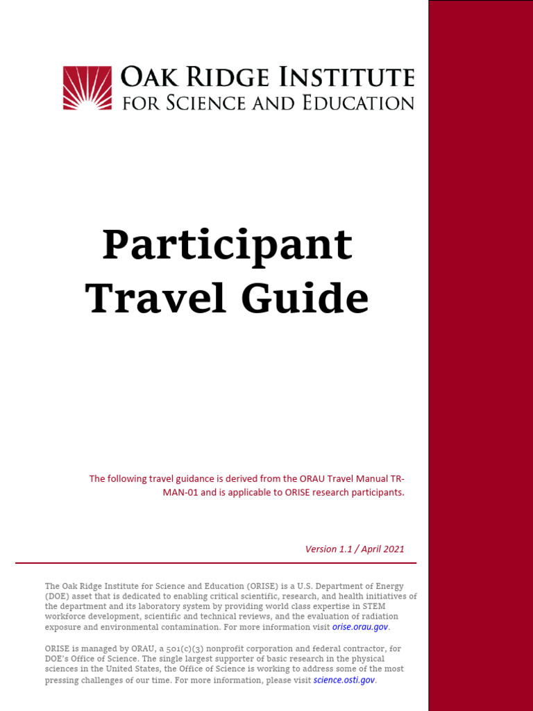 ORISE Participant Travel Guide | PDF | Airlines | Transport