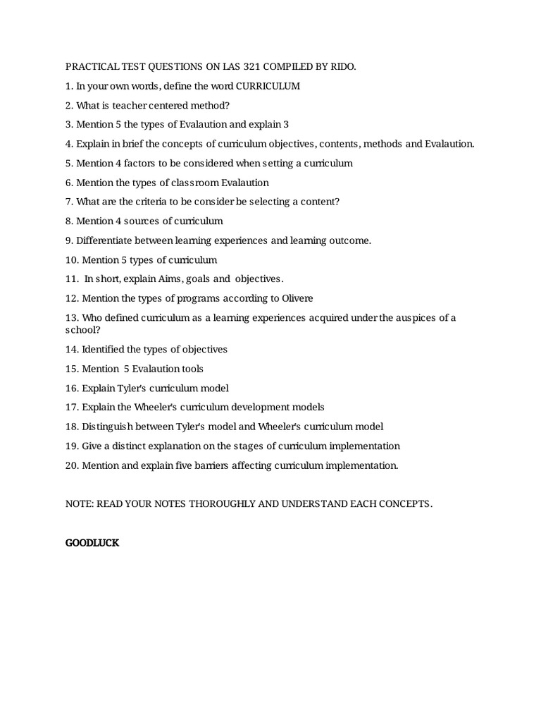 Las 321 Likeable Test Questions by Rido(1) | PDF