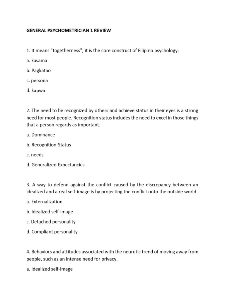 General Psychometrician 1 | PDF | Id | Thought