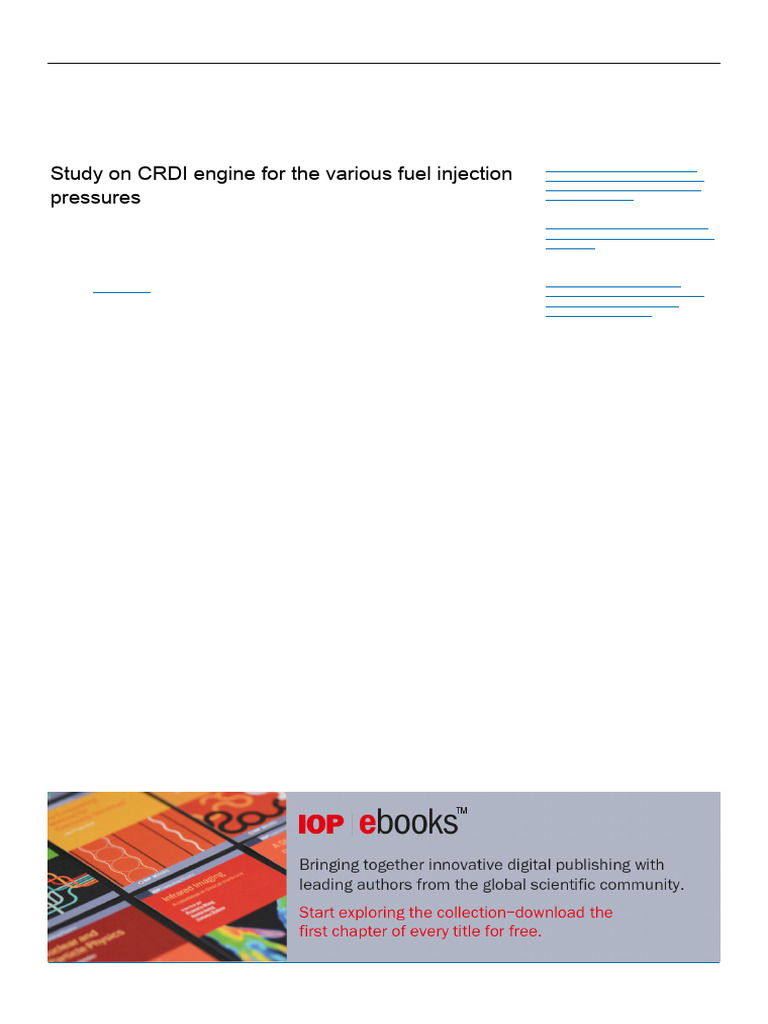 CRDI Engine Study on Fuel Injection Pressure | PDF | Internal ...
