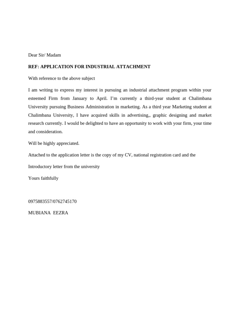 Attachment Letter Mubiana | PDF