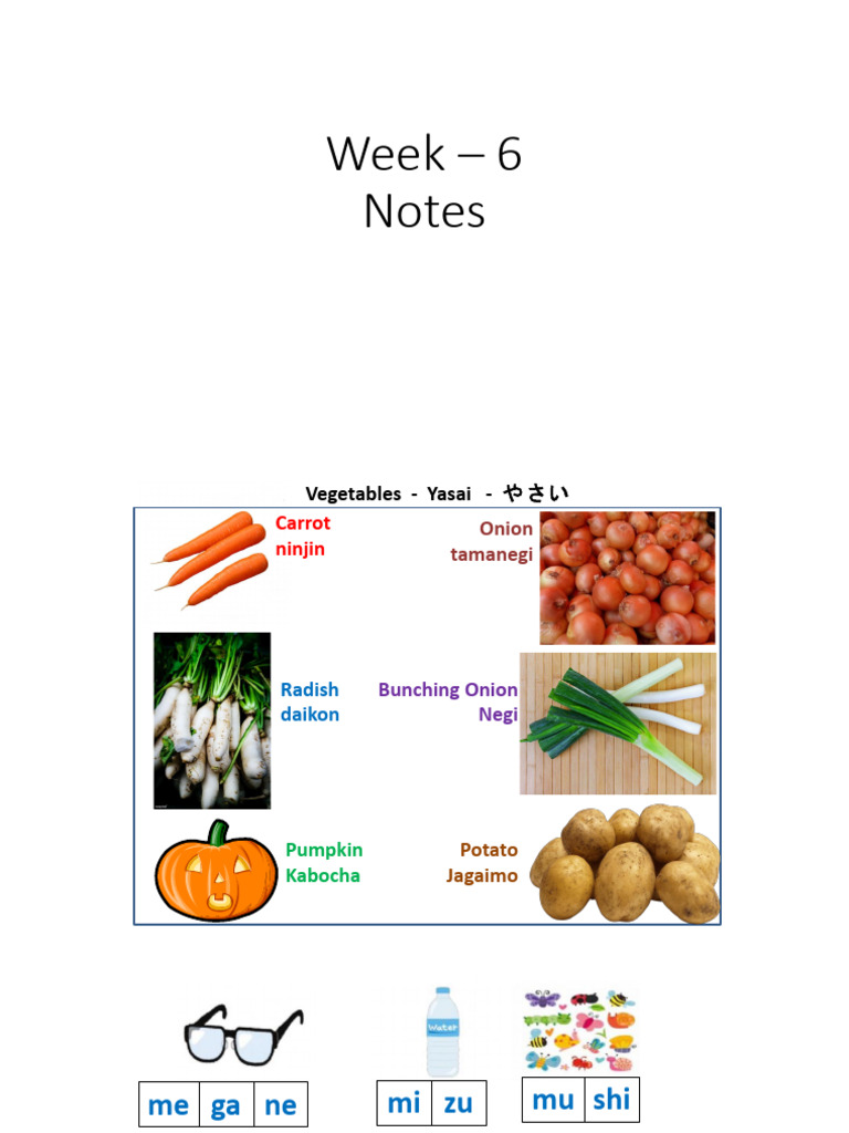 Japanese_Notes_6 | PDF | Vegetables