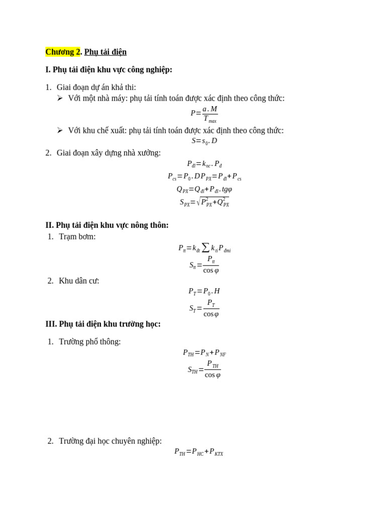 Bai tap chuong 2 Phu tai dien | PDF