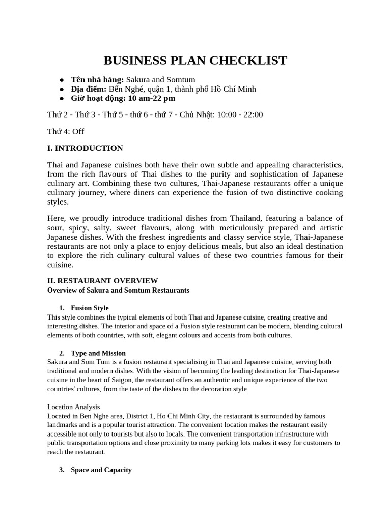 BUSINESS PLAN CHECKLIST | PDF | Internal Rate Of Return