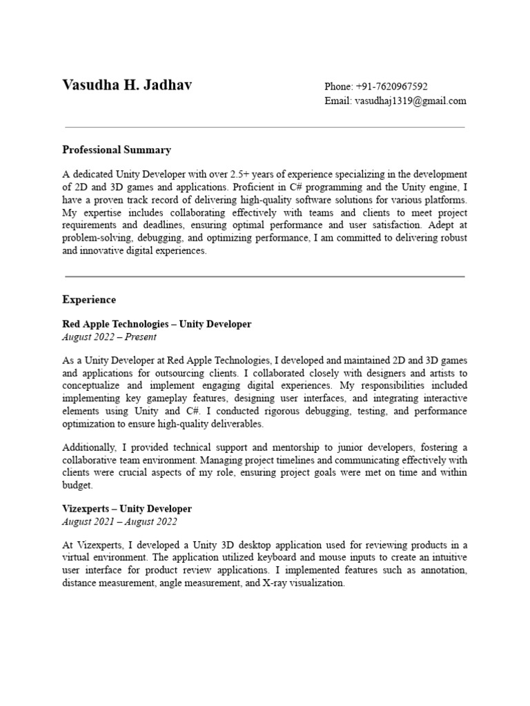 Vasudha’s resume | PDF | Application Software | Systems Engineering