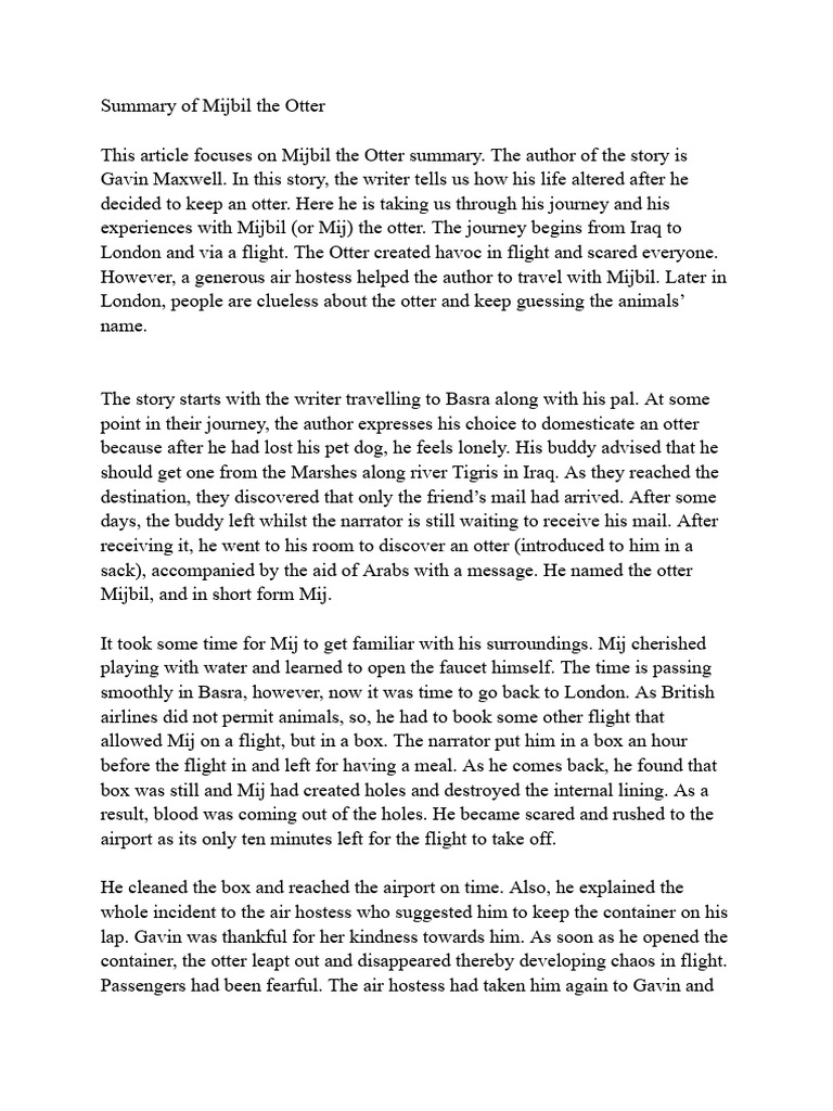 STD 10 - CH 6 - Mijbil The Otter | PDF | Noun | Adjective