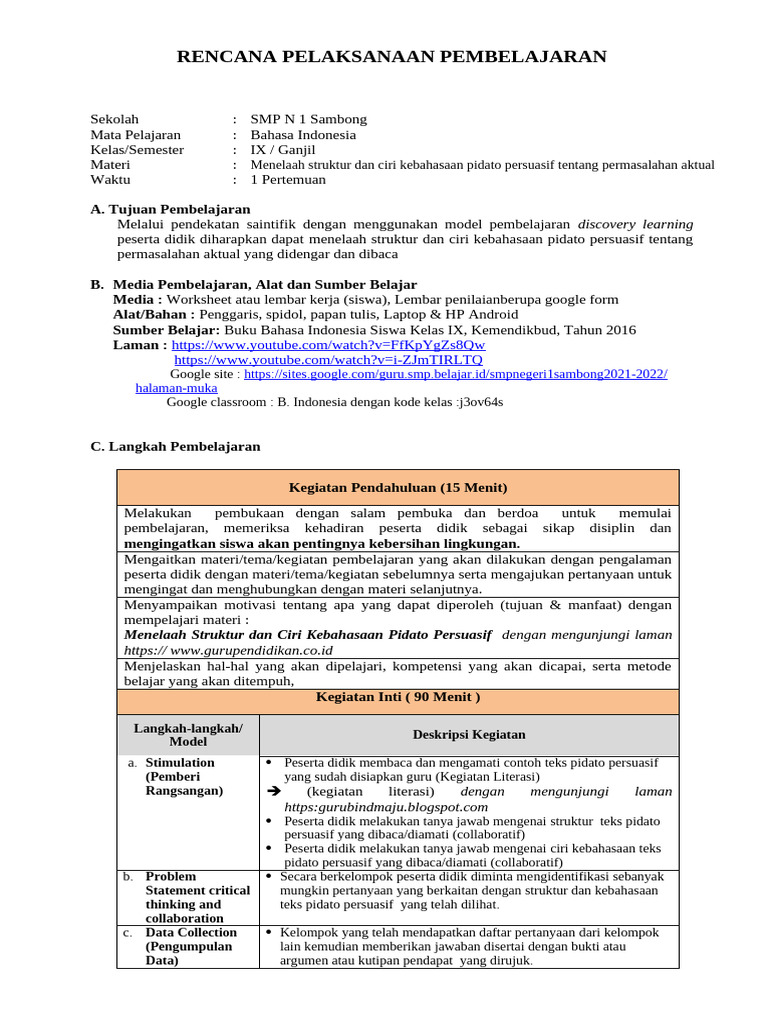 3.4 Menelaah struktur dan bahasa pidato persuasif | PDF
