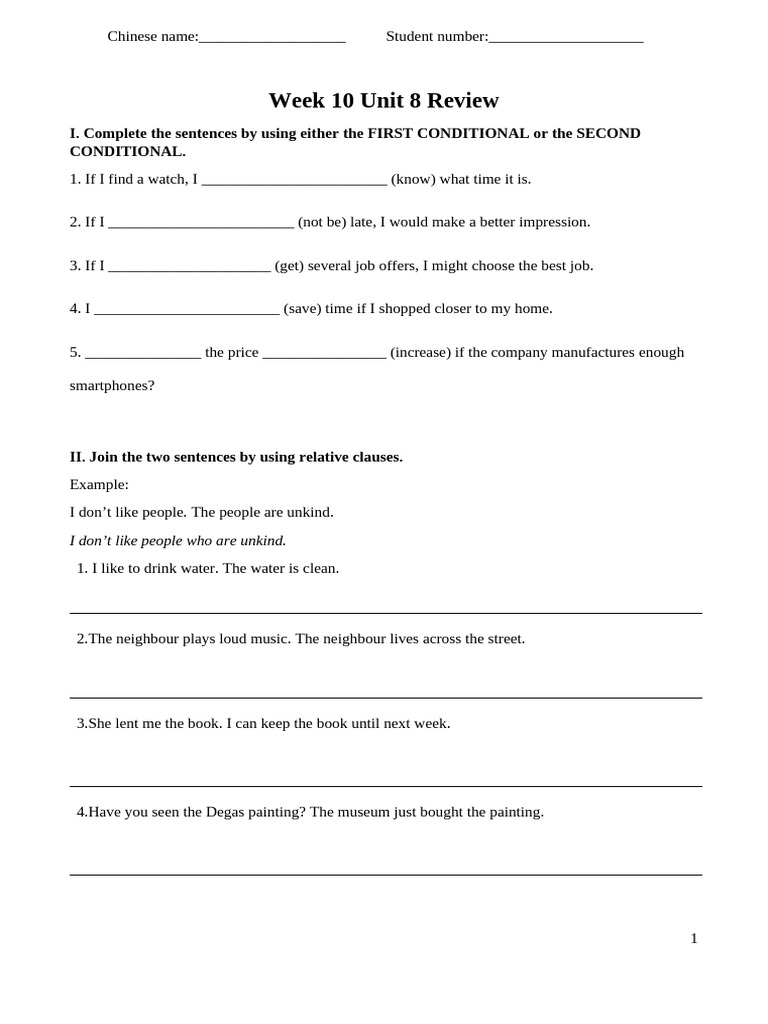 Week 10 Unit 8 Review 2024 MON | PDF