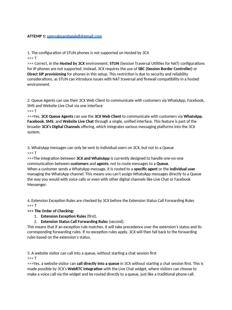 Attempt's 3CX | PDF | Session Initiation Protocol | Voice Over Ip