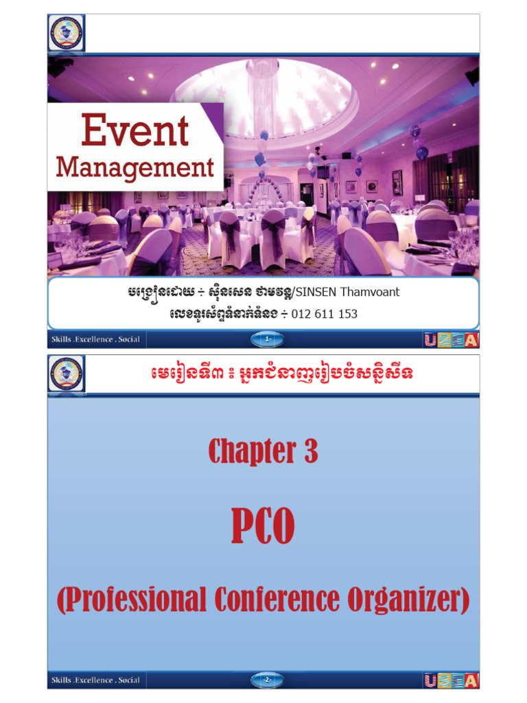 Chapter 3 PCO (Professional Conference Organizer) | PDF