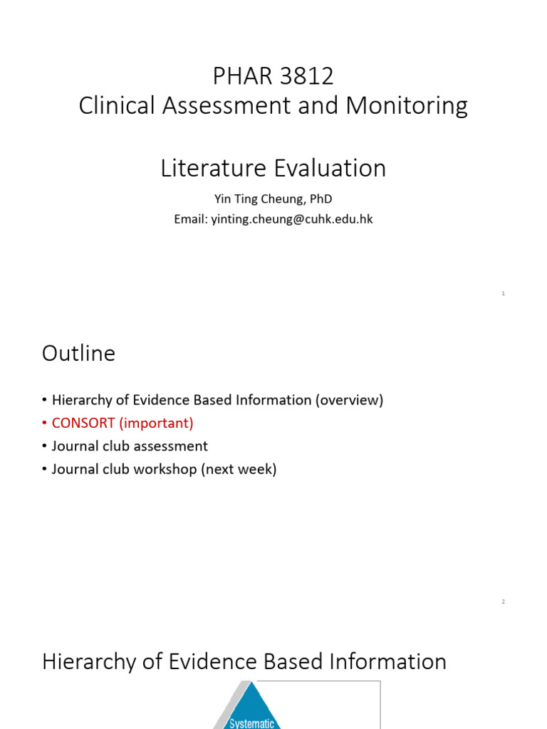 PHAR 3812 Literature Evaluation 2025 - Students | PDF | Randomized ...