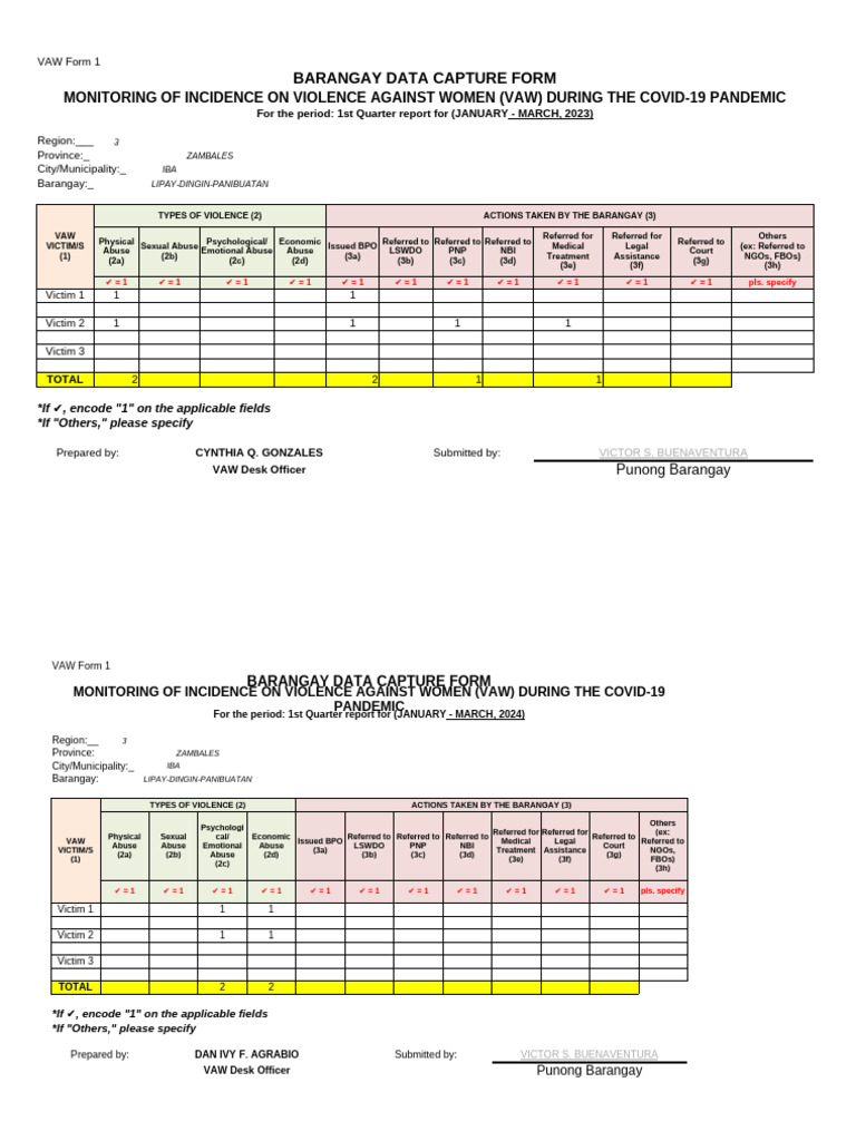 VAW-Form-No-1_Barangay-Data-Capture-Form | PDF | Violence | Violence ...