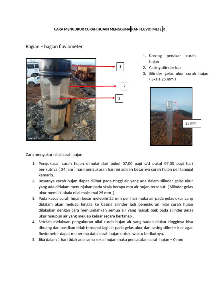 Cara Mengukur Curah Hujan Menggunakan Fluvio Meter | PDF