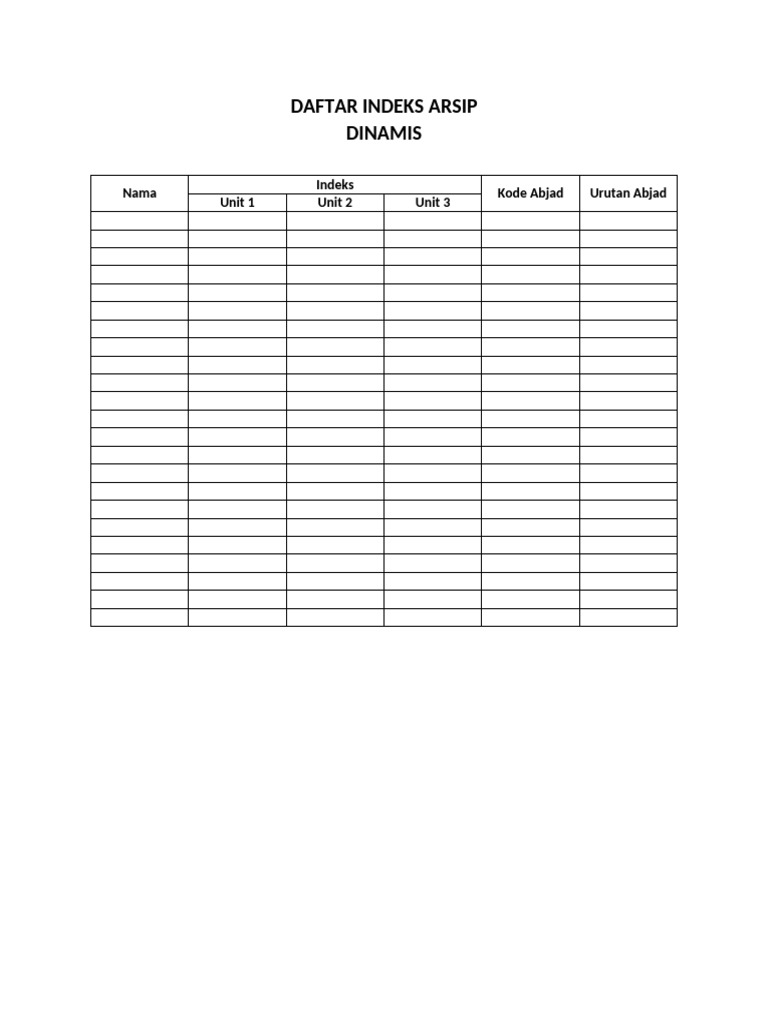 Daftar Indeks Arsip | PDF