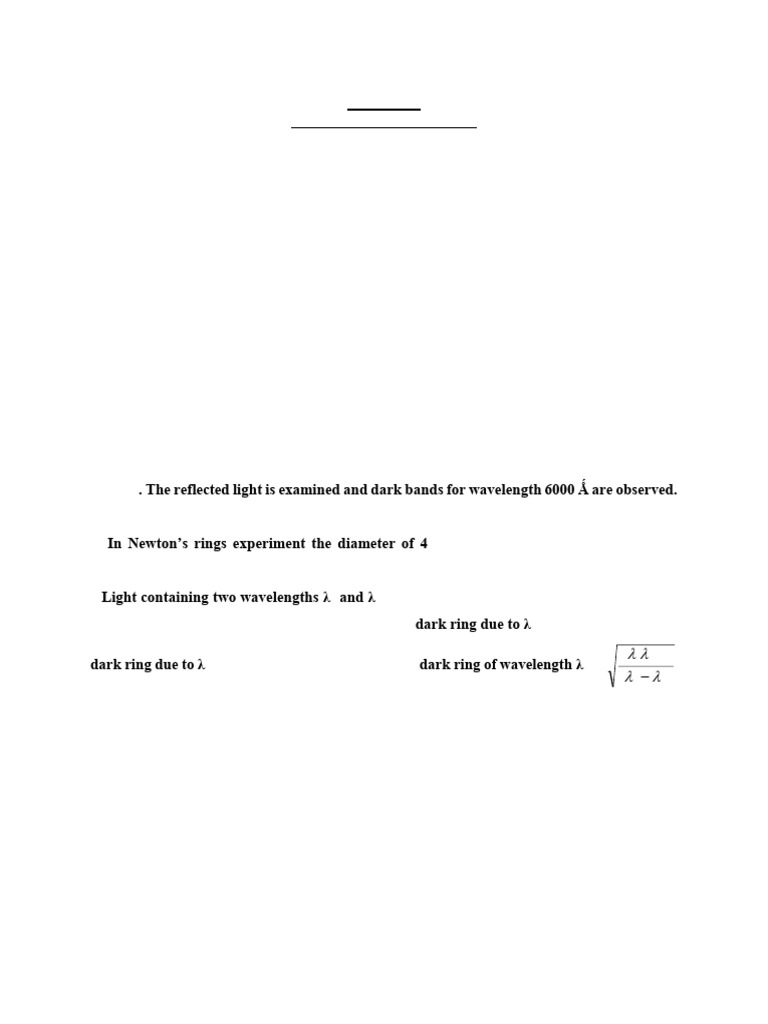 BPHS0100 Tutorial Sheet1 Interference (even 2024-25) | PDF