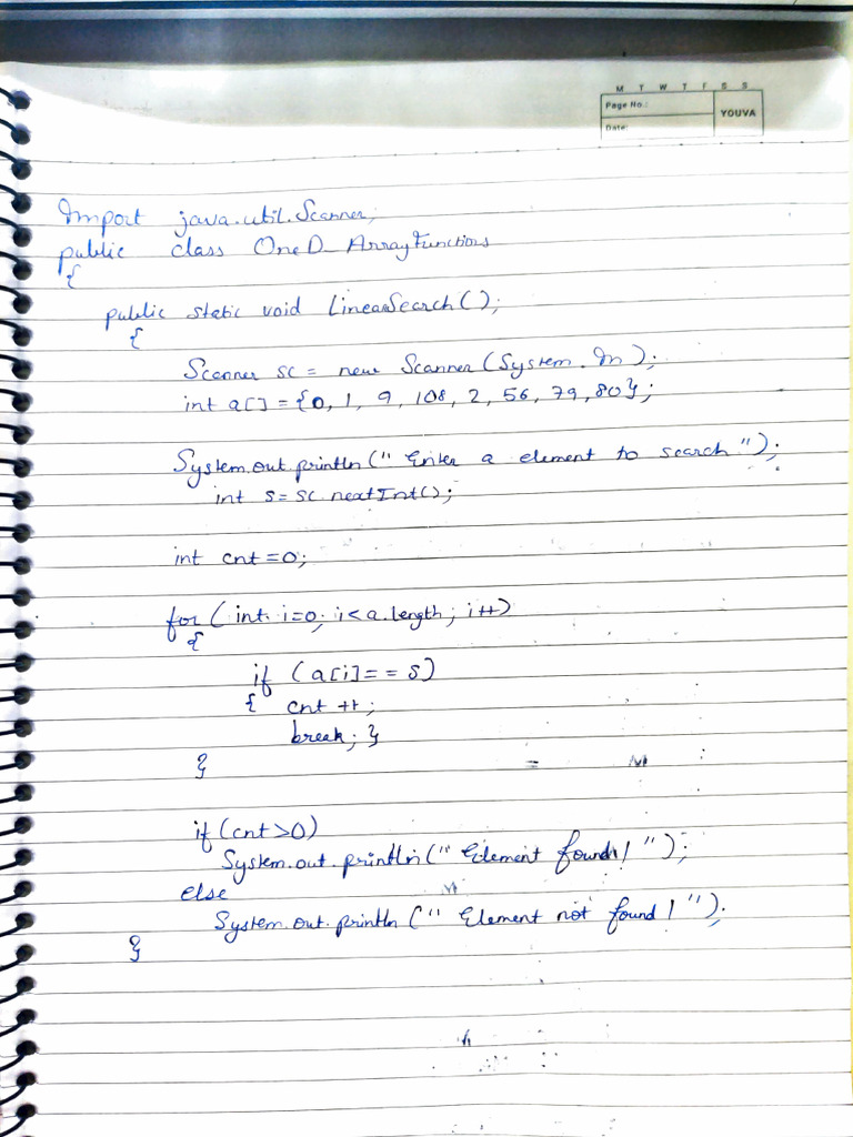 Java Code Snippet for Searching Arrays | PDF
