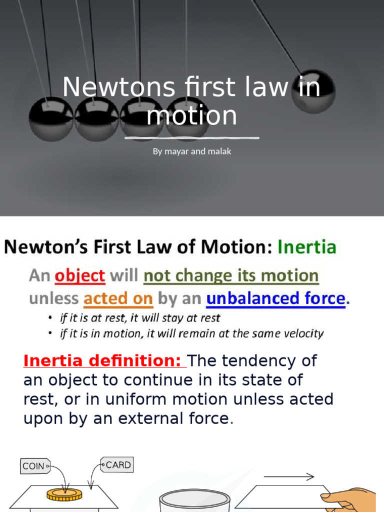 Newtons First Law in Motion | PDF