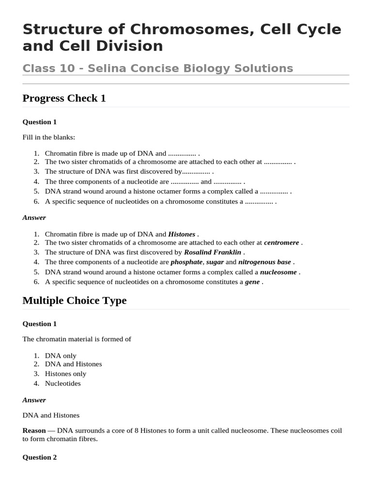 Structure of Chromosomes | PDF | Mitosis | Meiosis