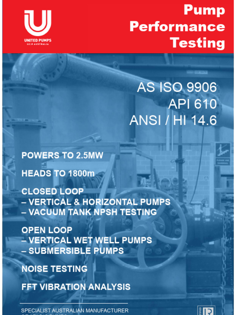 United Pumps - Testing Overview Brochure | PDF