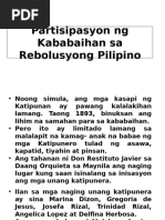 Mga Kababaihan Sa Panahon NG Rebolusyon | PDF