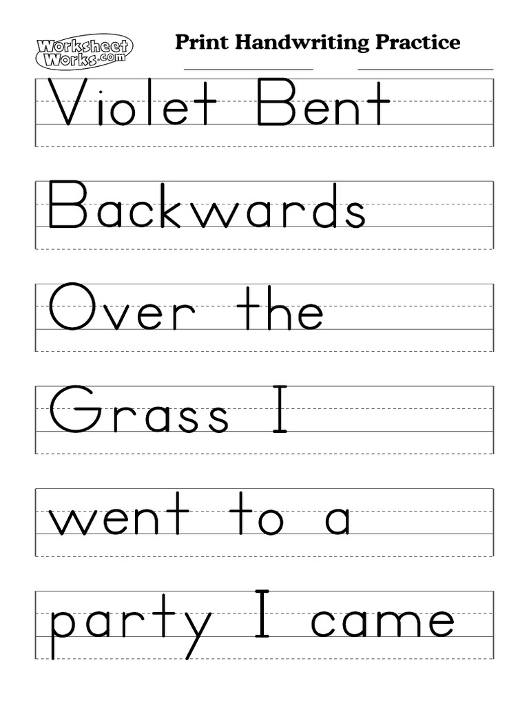 WorksheetWorks Print Handwriting Practice 2 | PDF