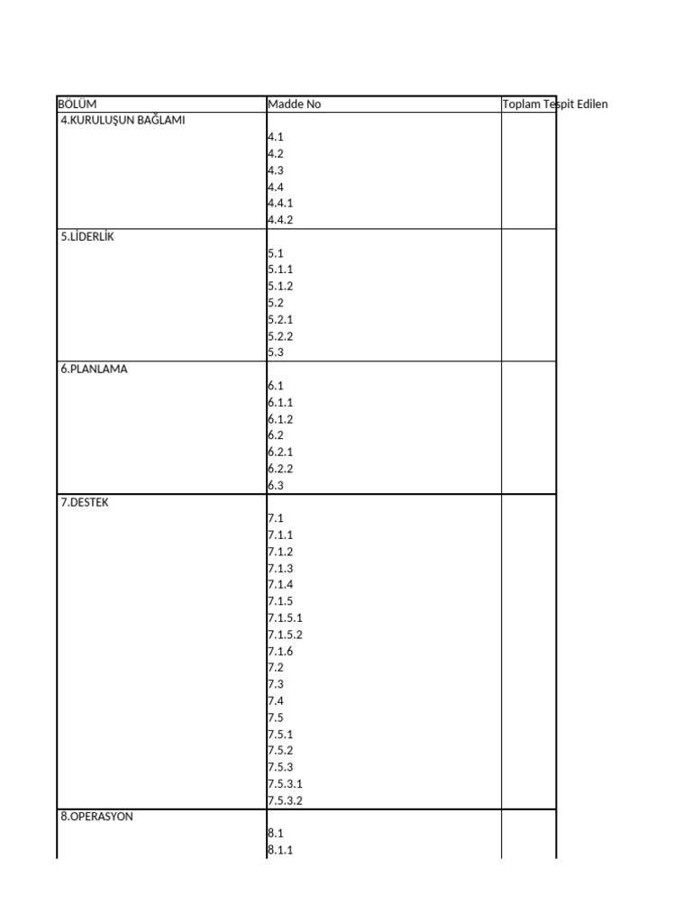 İç Denetim 2020 Check-List | PDF