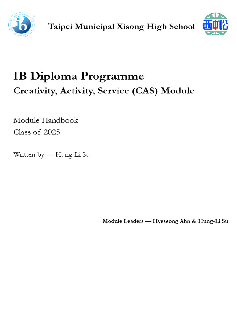 CAS Handbook for IB Class of 2025 | PDF | Learning | Creativity