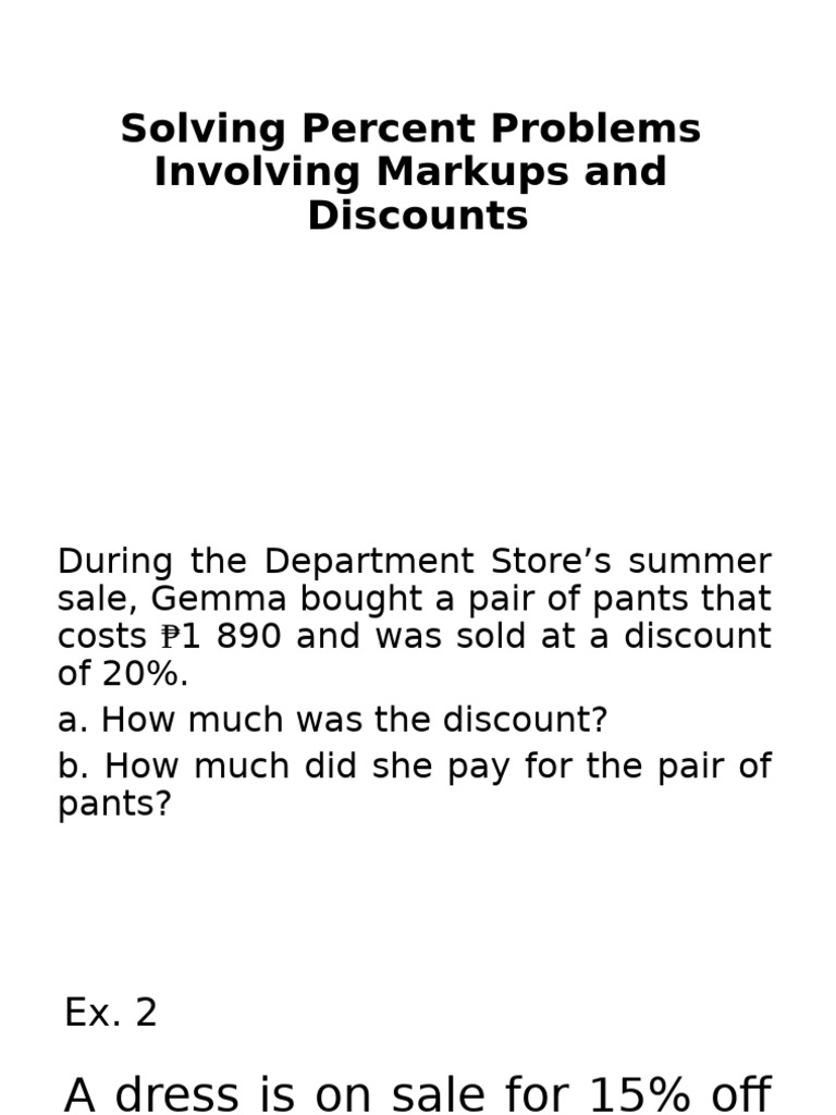 Solving Percent Problems | PDF