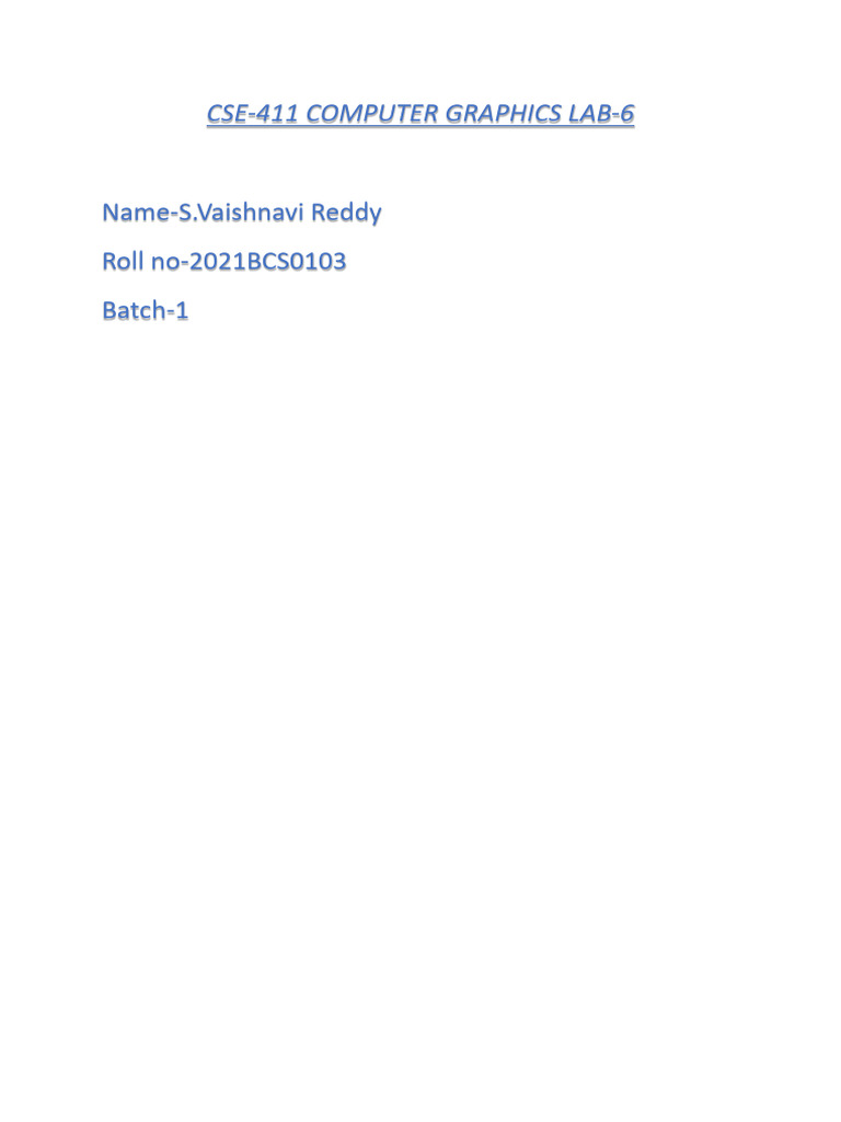 2021BCS0103_CSE411_LAB6 | PDF | Computer Engineering | Computer Programming