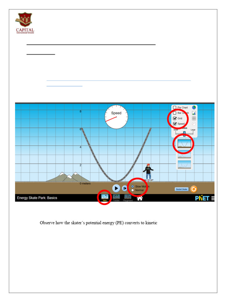 Sara Shamel Ibrahim - Phet Simulation Competition 3 (Conservation of ME) | PDF