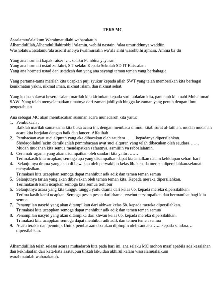 Teks MC | PDF