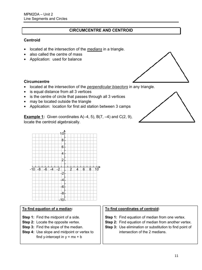 Circumcentre and Centroid | PDF | Perpendicular | Triangle