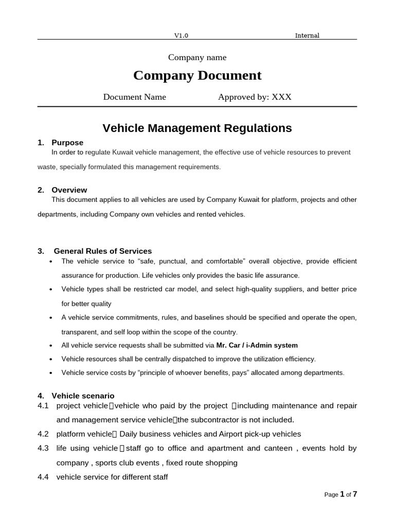 Kuwait Vehicle Management Regulations | PDF | Fuel Economy In ...
