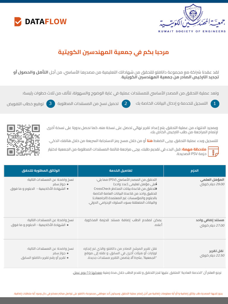 Applicant Welcome Kit For KSE Kuwait Society of Engineers Ar | PDF