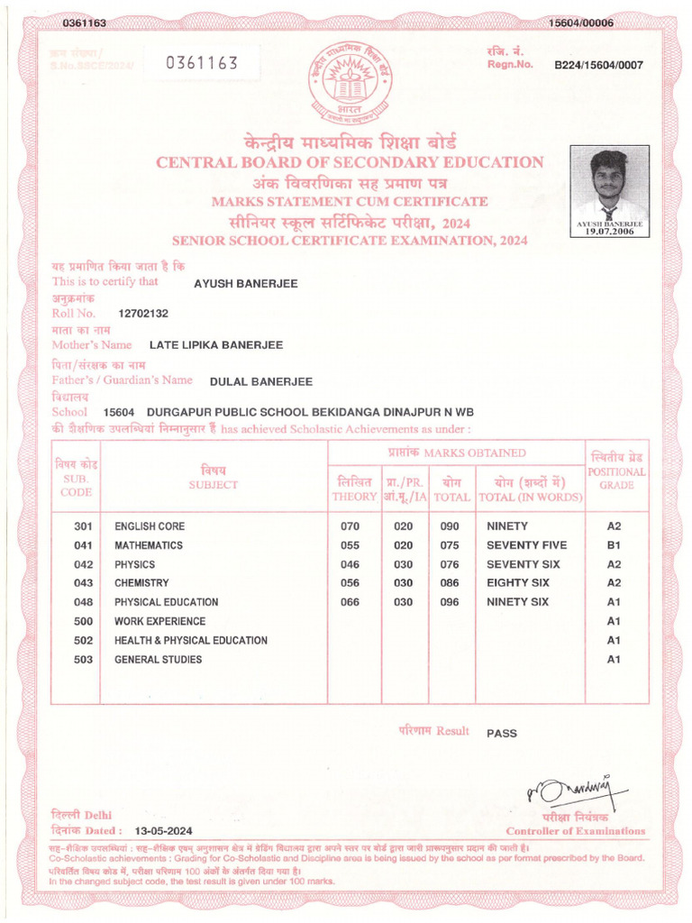 Class12th Result | PDF